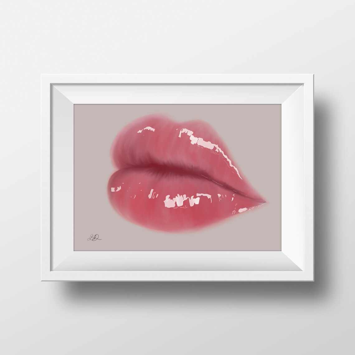 Glossy Lips, Digital Painting - Etsy