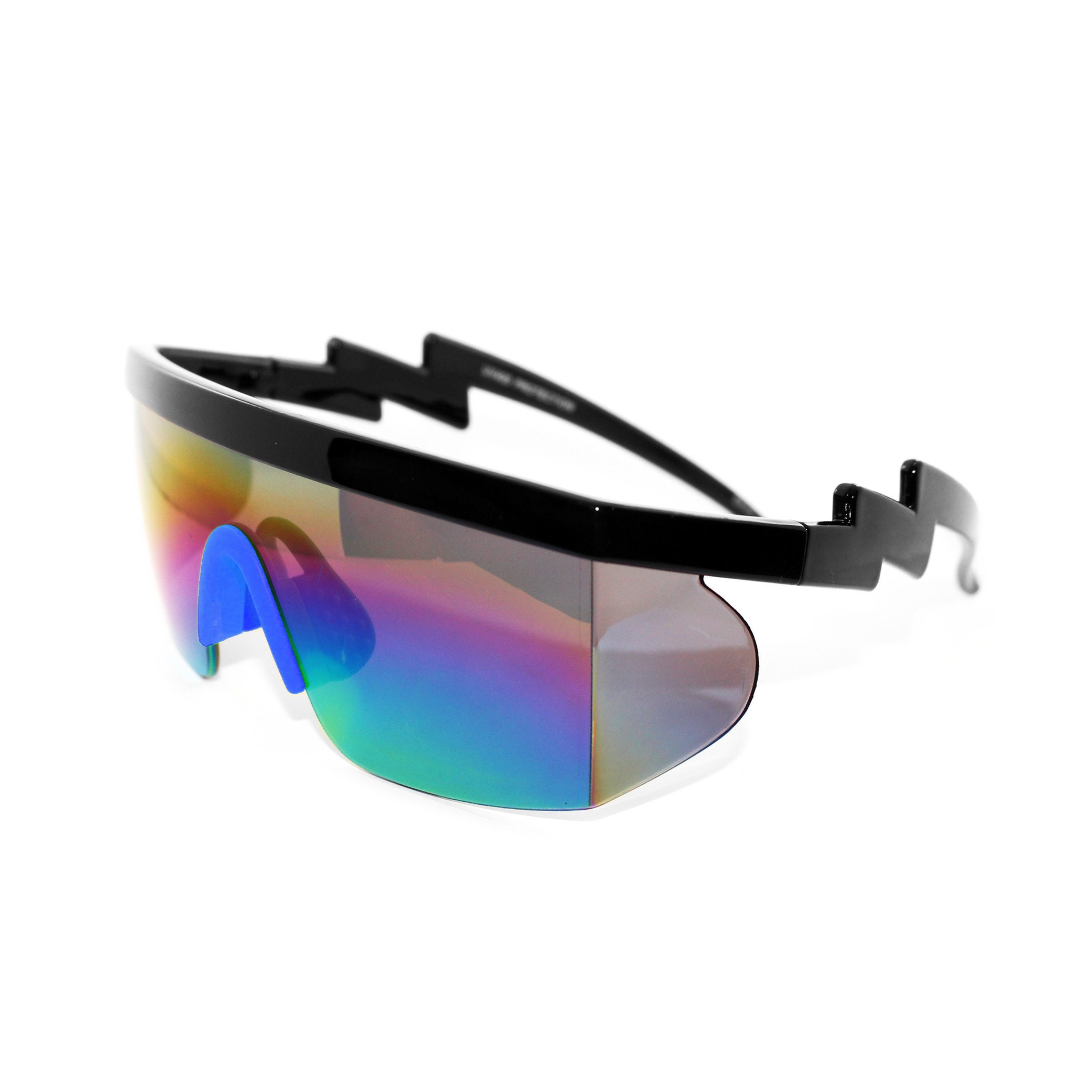 Retro Flat Top Mirrored Half Frame Shield Sunglasses - Etsy