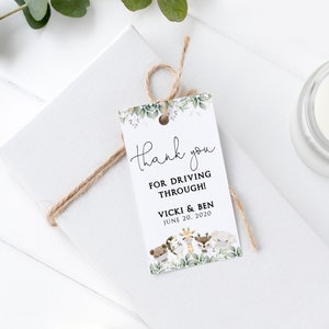 Drive by Baby Shower Editable Favor Gift Tag Template • Drive Through ...