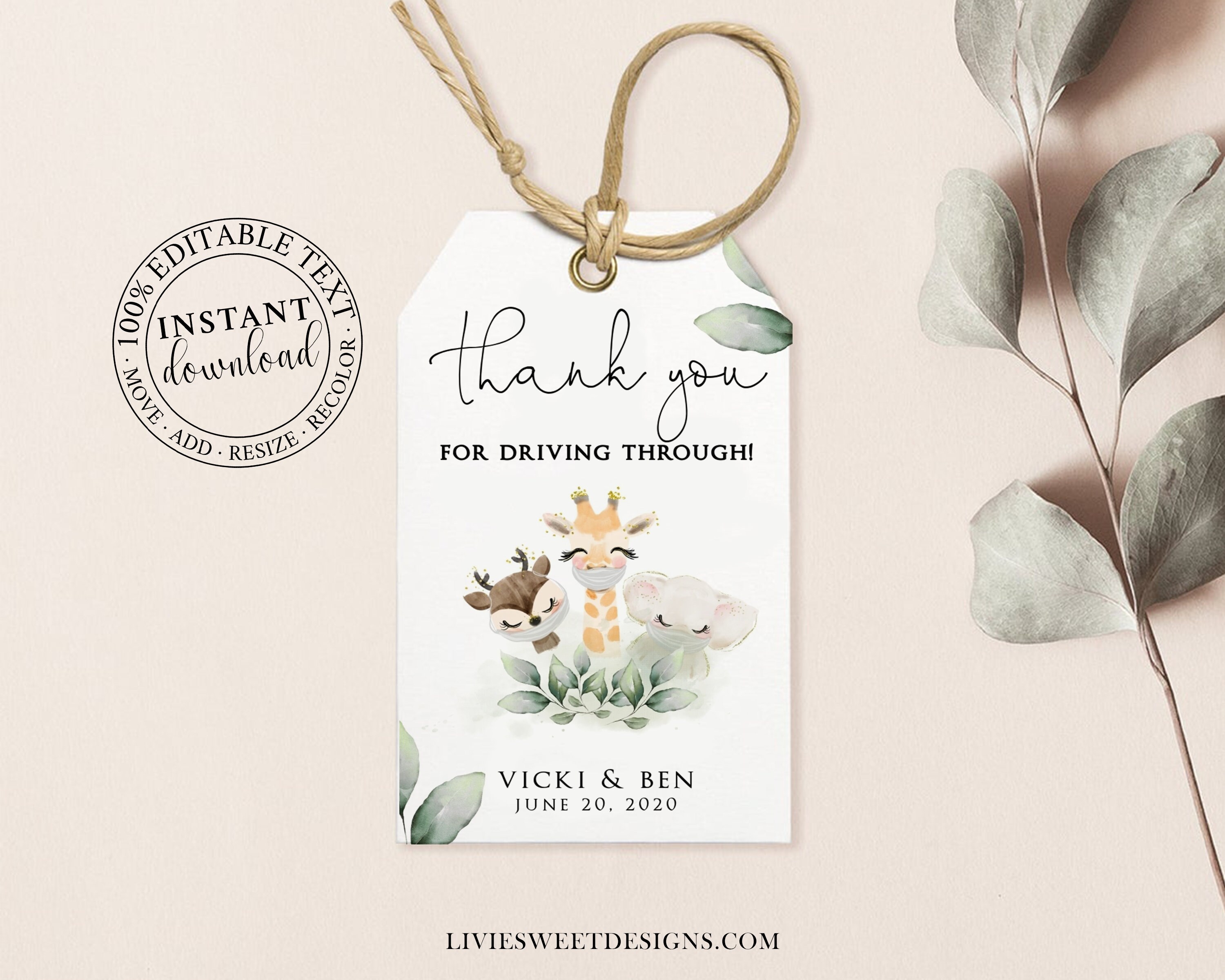 Drive by Baby Shower Editable Favor Gift Tag Template Drive - Etsy