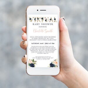 Zoom Virtual Baby Shower Invitation, Baby Shower by Mail Printable ...