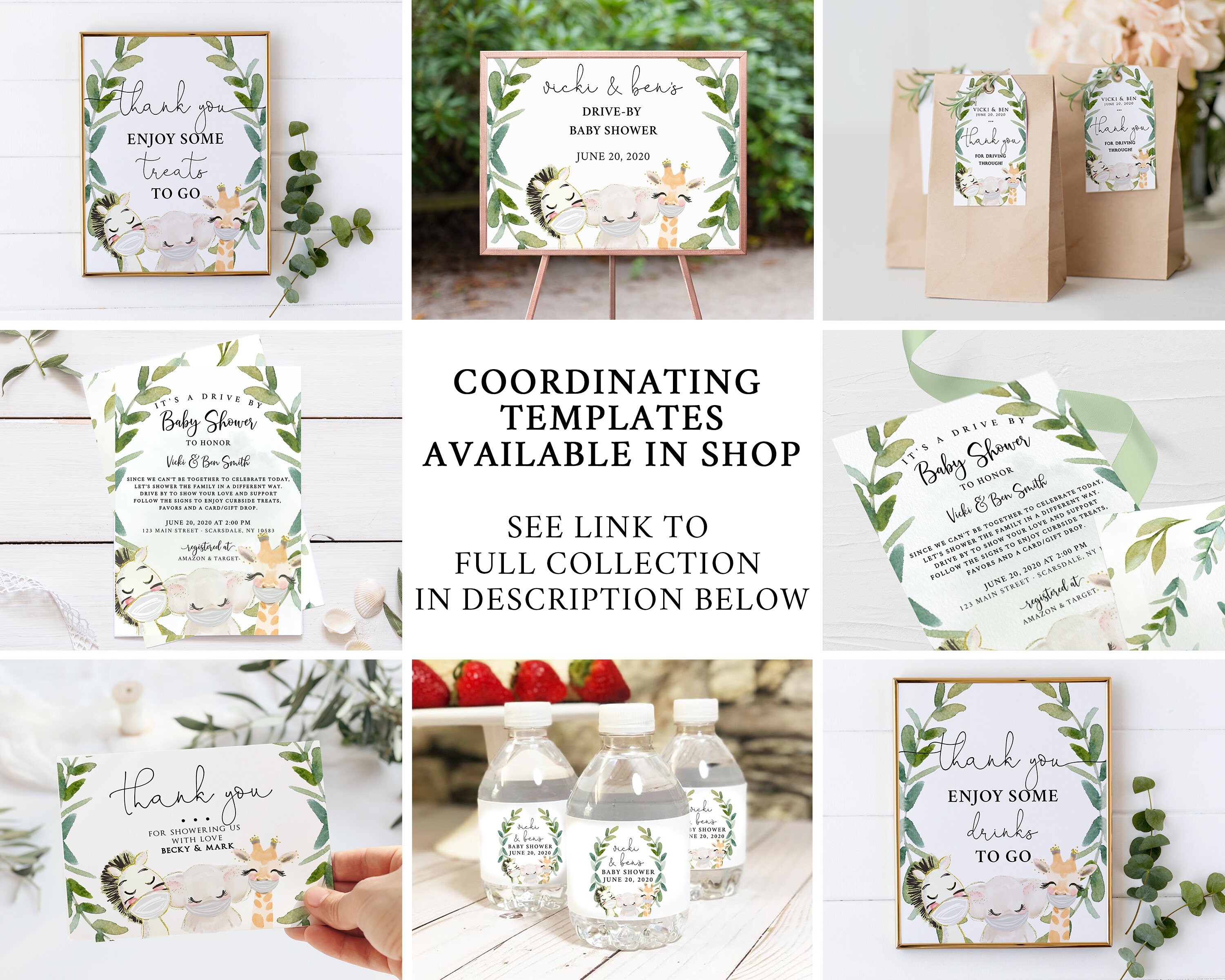 Drive by Baby Shower Editable Favor Gift Tag Template Drive - Etsy