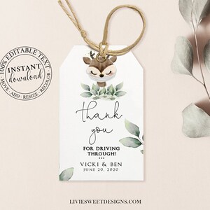 Drive by Baby Shower Editable Favor Gift Tag Template Drive Through ...