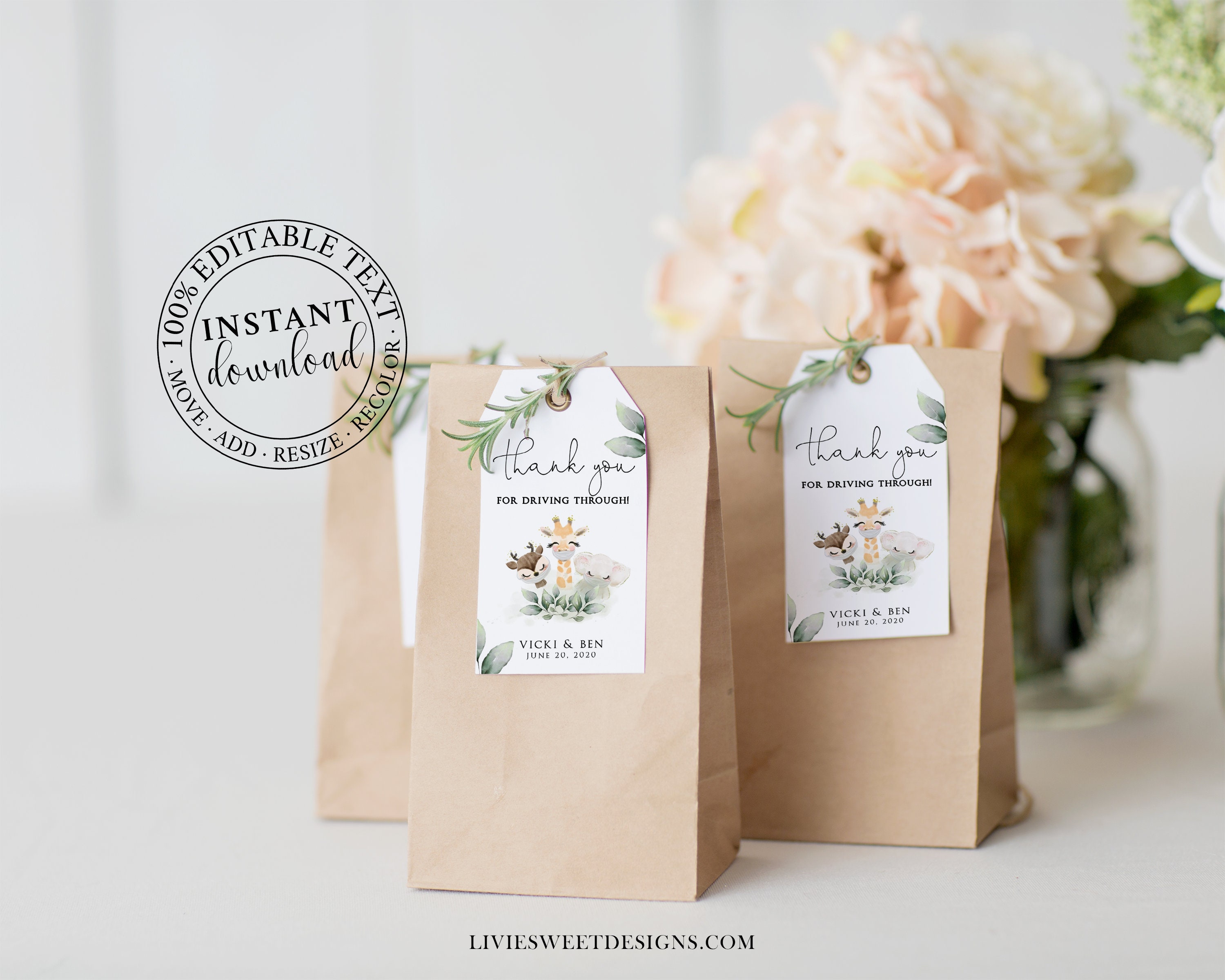 Drive by Baby Shower Editable Favor Gift Tag Template Drive - Etsy