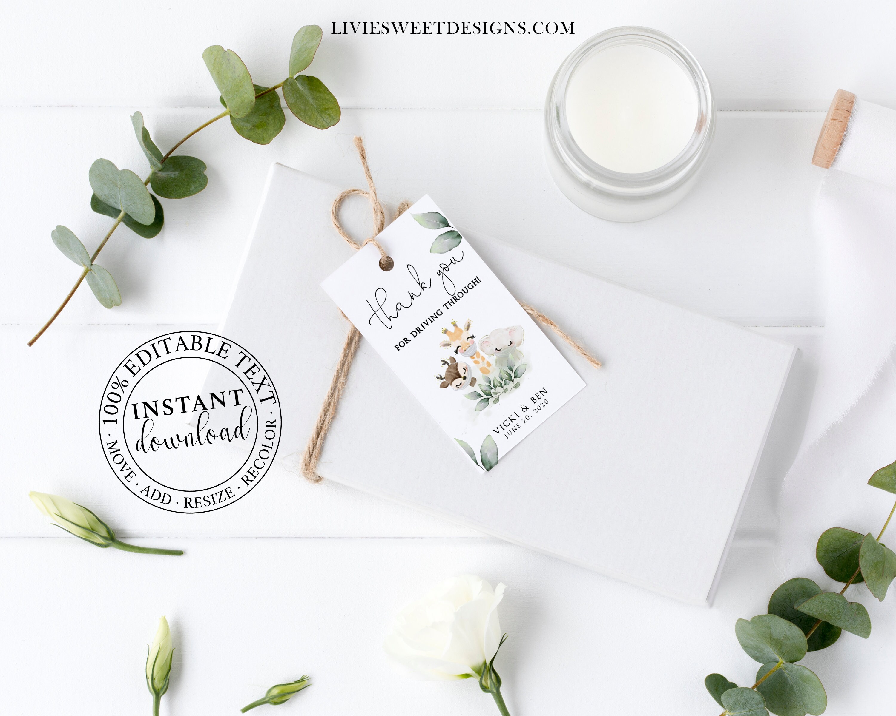 Drive by Baby Shower Editable Favor Gift Tag Template Drive - Etsy