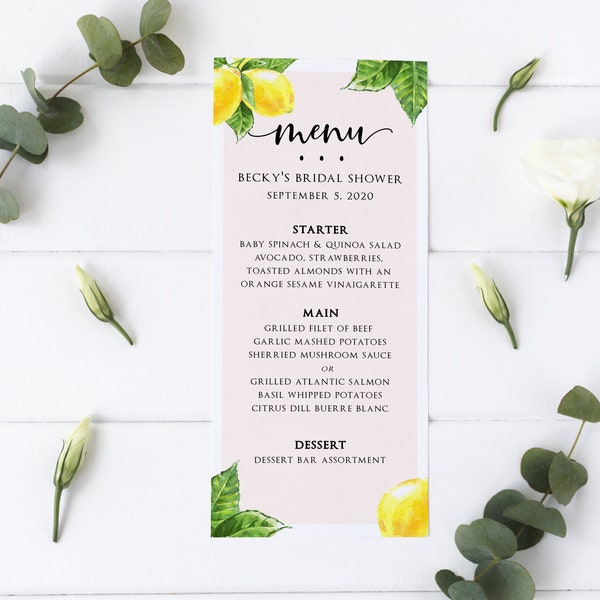 Main Squeeze Menu Template - Etsy