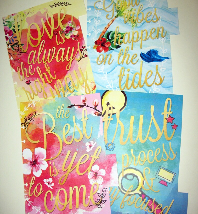 Planner Dividers A5: Motivational Quotes Watercolor A5 Planner Tabs ...
