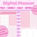 Pretty in Pink Digital Planner, Undated Goodnotes Kawaii Digital ...
