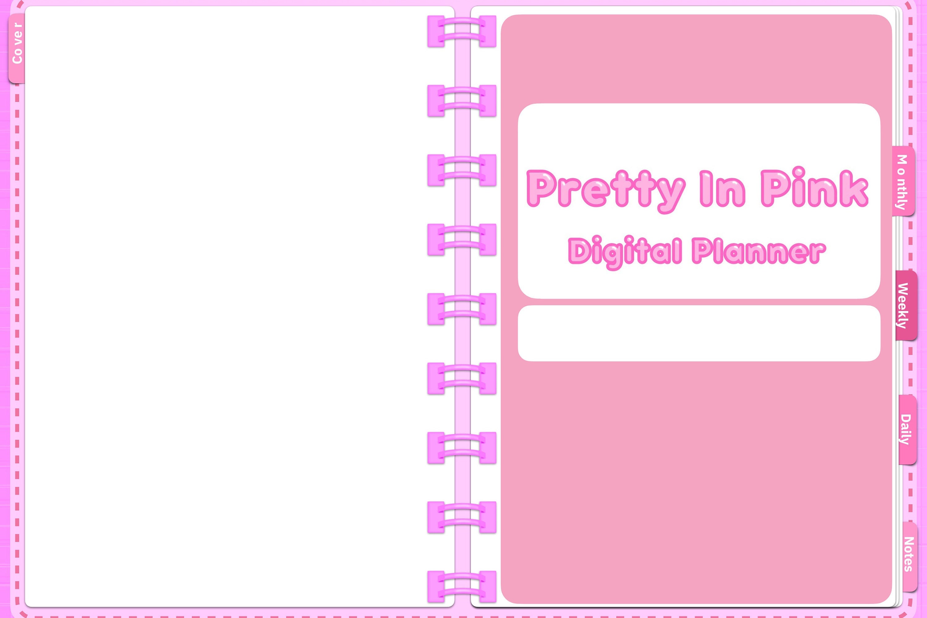 Pretty in Pink Digital Planner, Undated Goodnotes Kawaii Digital ...