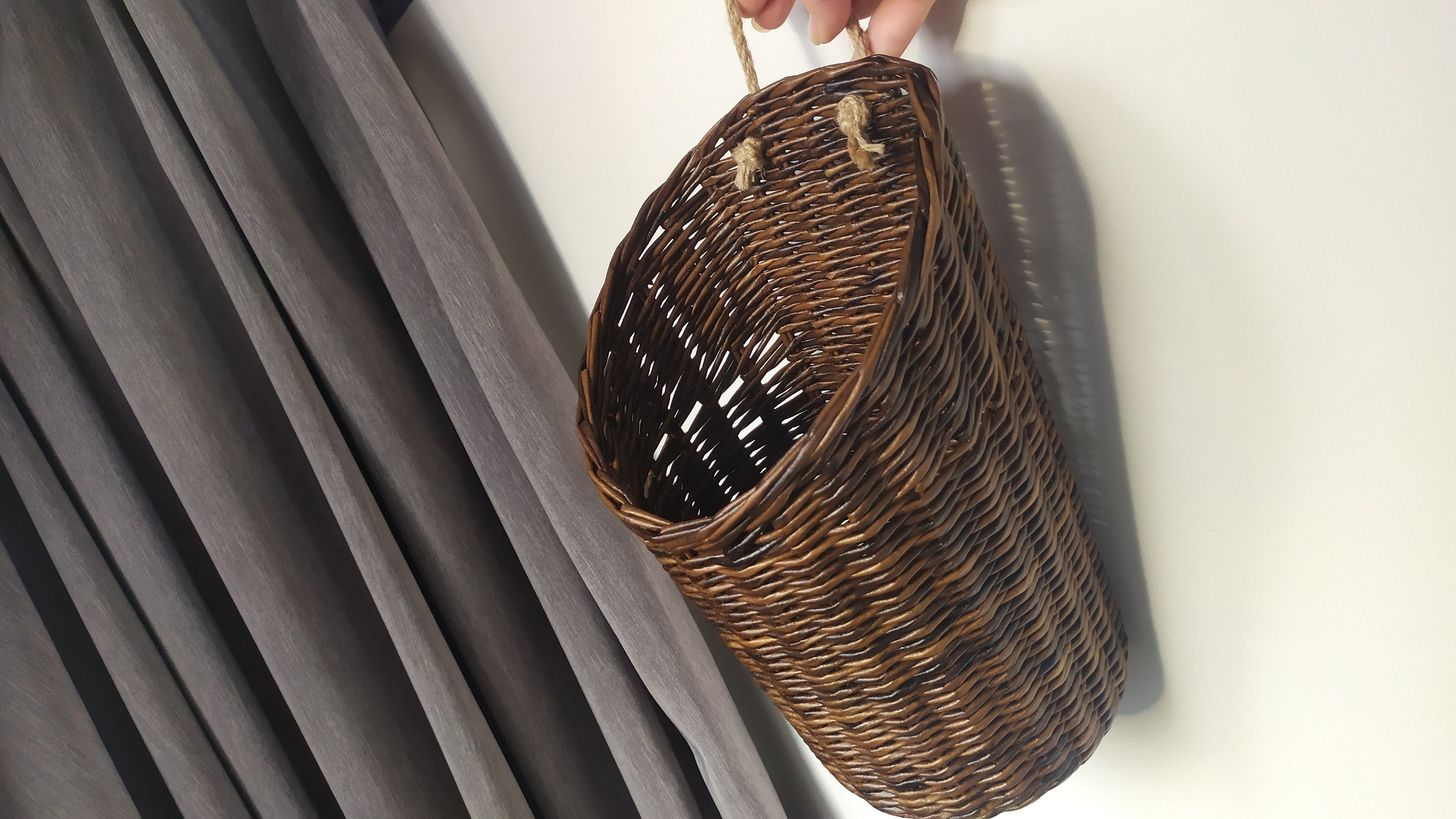 Brown Wicker Front Door Decor With Bow and Flowers Wall | Etsy