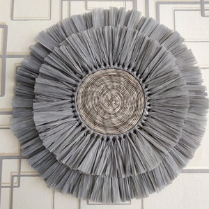 Melange Gray Wicker Plate Wall Decor With Raffia Round Wicker - Etsy