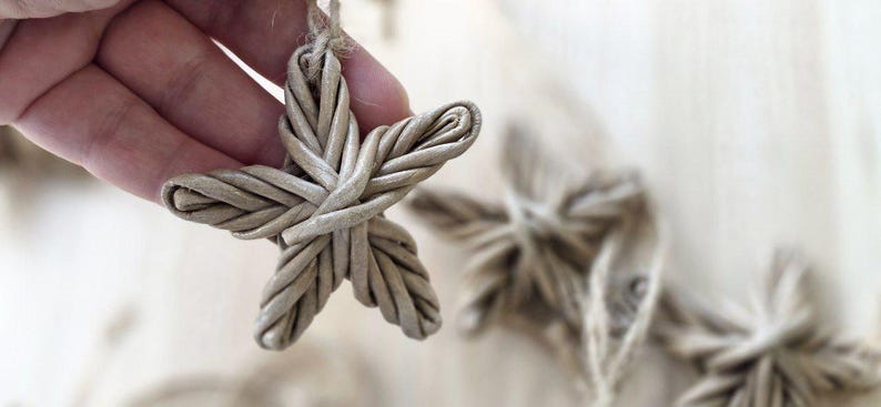Boho Woven Star Nursery Decor, Set Wicker Stars Handmade Hanging Decors ...