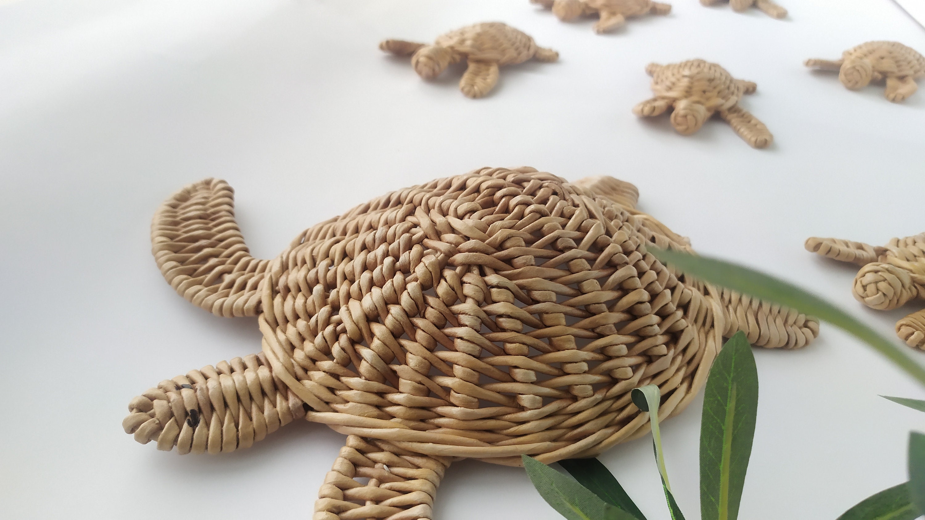 Set of 7 Turtle Wicker Hanging Decor Wicker Nautical Wall - Etsy Canada