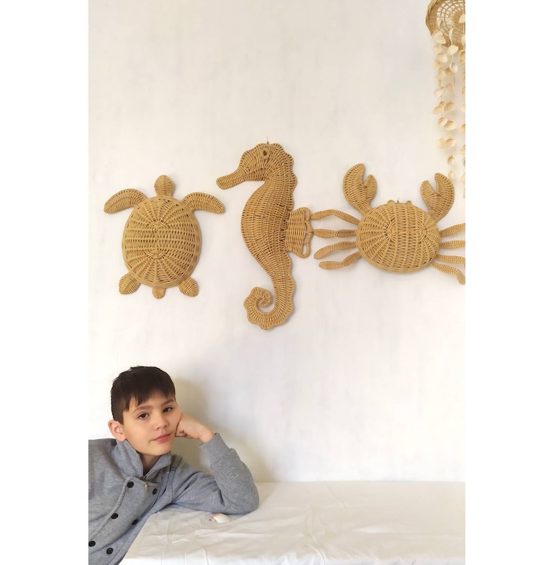 Wicker Turtle Wall Decor, Nautical Beach House Hanging - Etsy