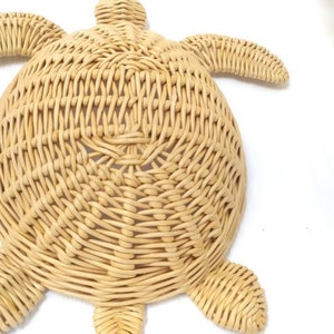 Turtle Wicker Hanging Decor, Wicker Nautical Wall Decor, Beach House ...