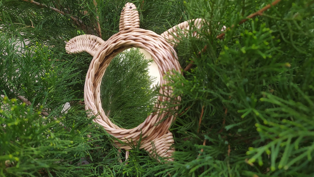 Wicker Turtle Mirror, Nautical Wall Decor - Etsy