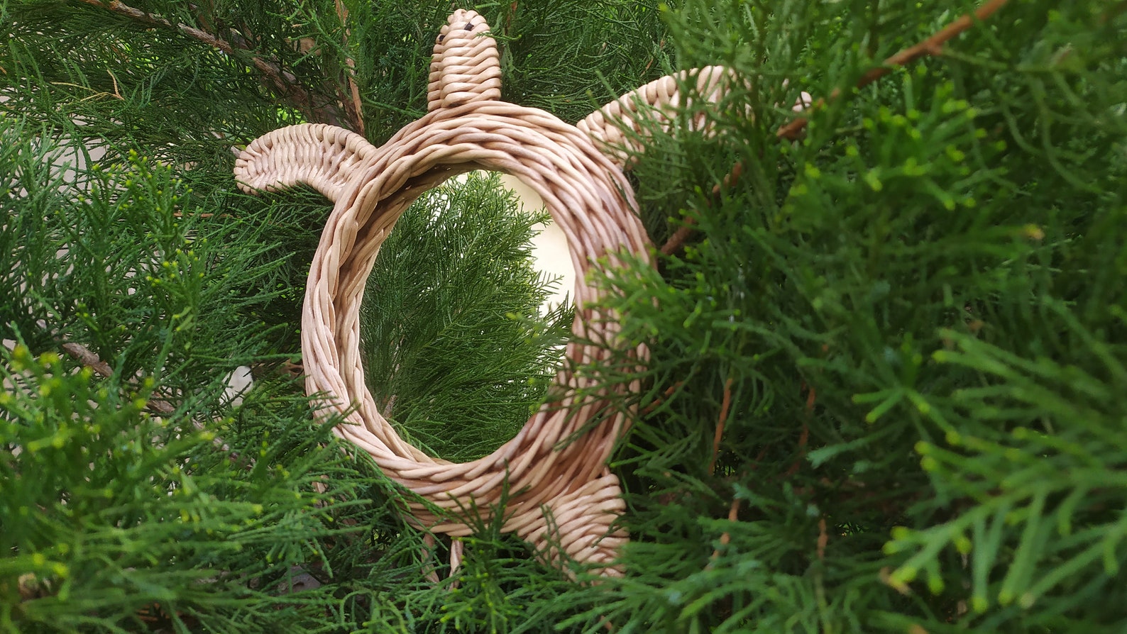 Mirror Turtle Wicker Hanging Decor Wicker Nautical Wall | Etsy