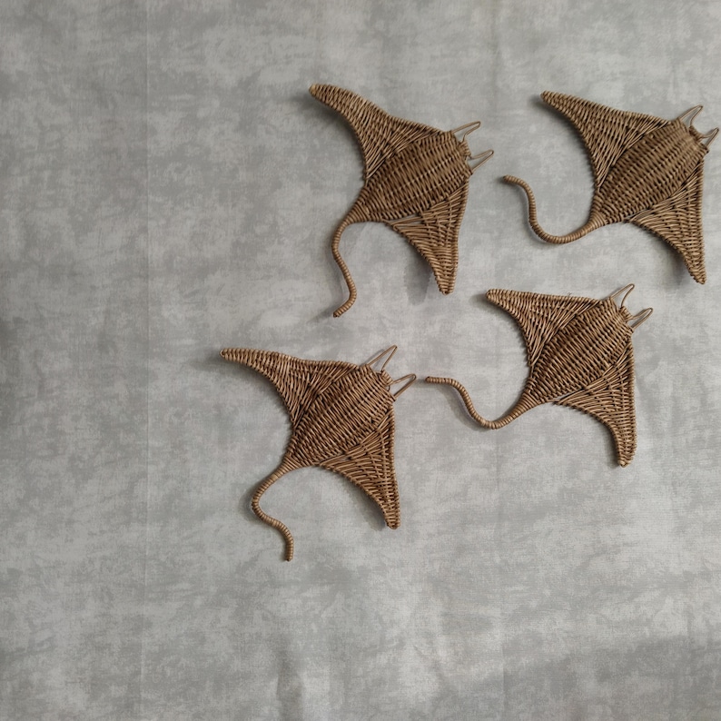 Set of Stingray Wicker Hanging Decor, Stingray Hanging on Wall ...