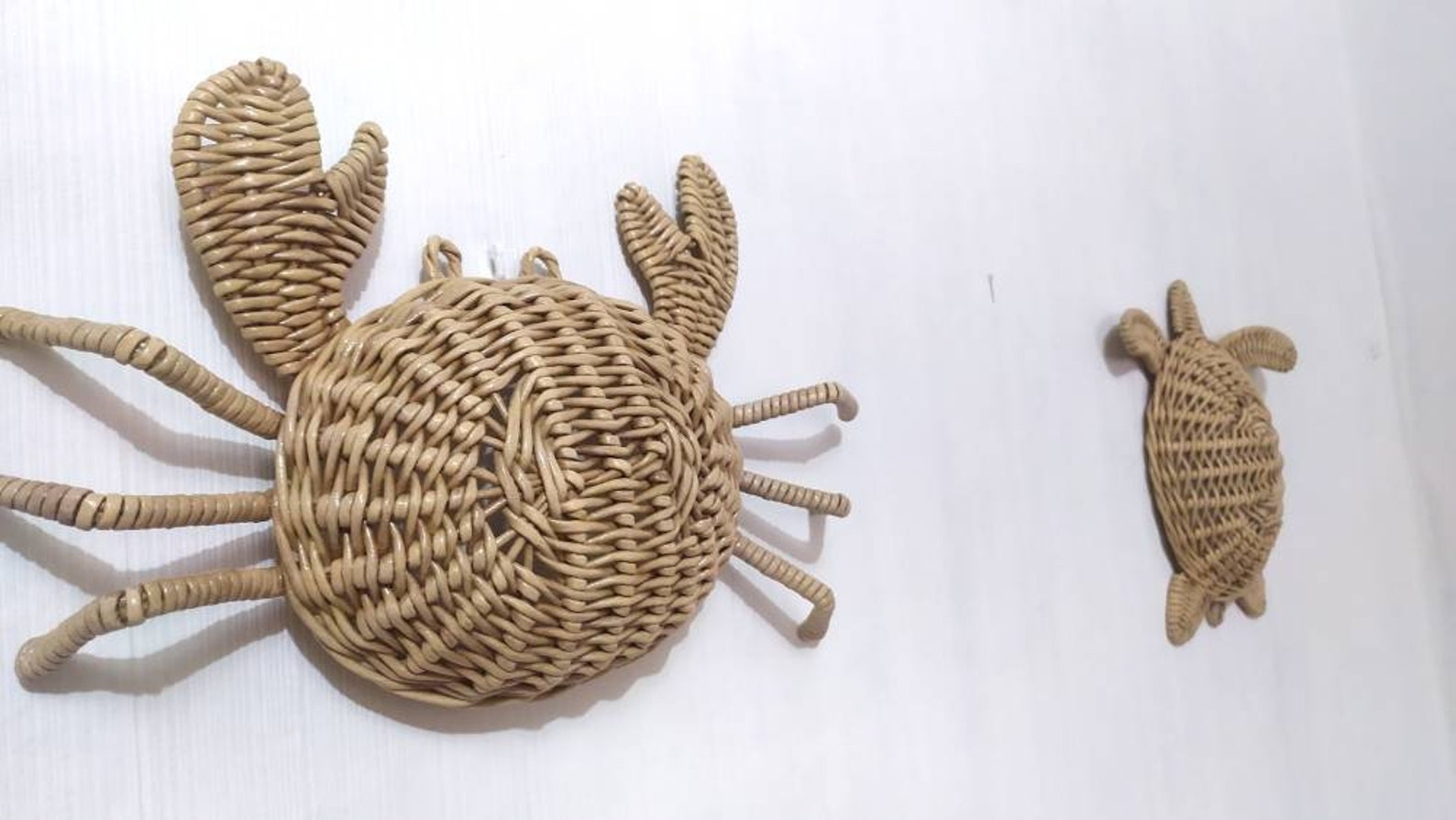 Wicker Crab Hanging Decors Set of 3 Wicker Turtle Crab - Etsy