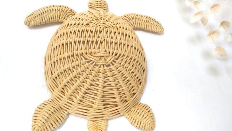 Wicker Turtle Wall Decor, Nautical Beach House Hanging - Etsy