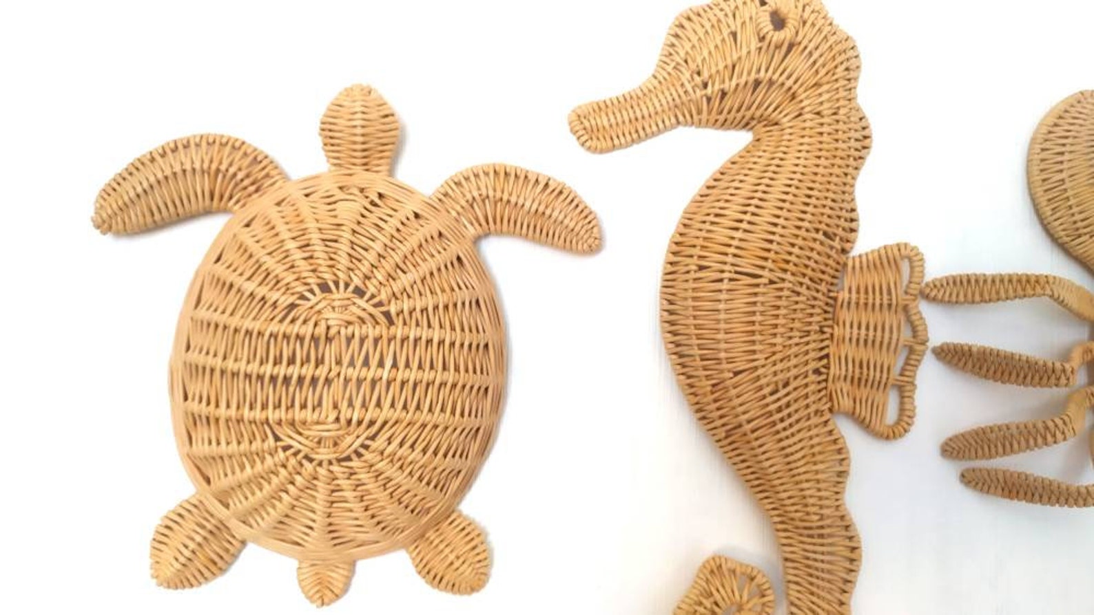 Wicker Turtle Wall Decor, Nautical Beach House Hanging - Etsy