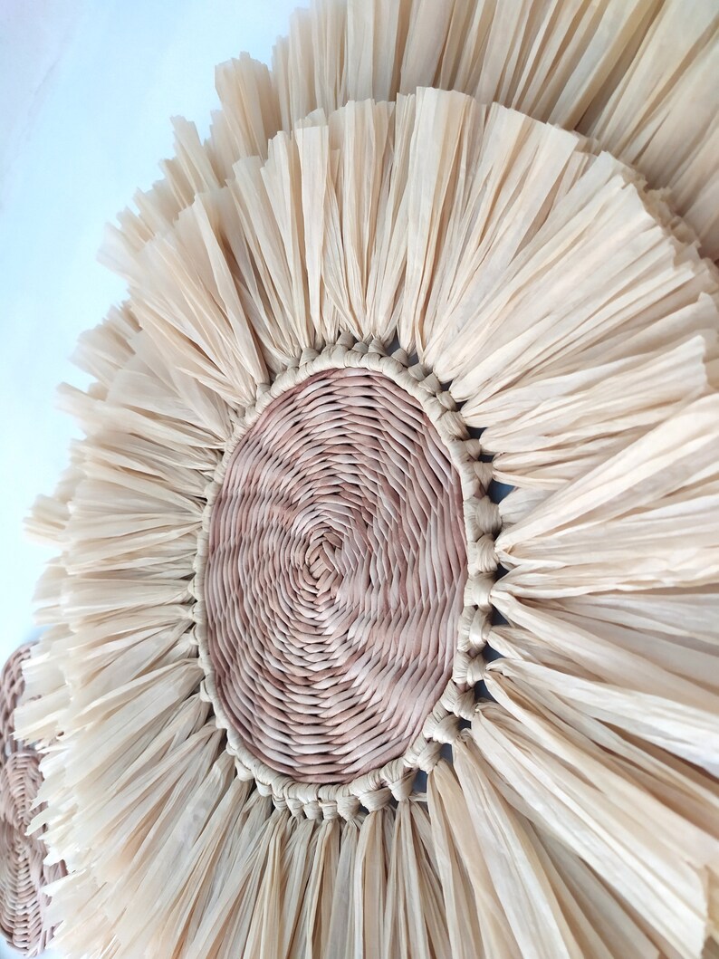 Melange Wicker Plate Wall Decor With Raffia Round Wicker - Etsy