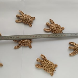 Set of 7 Turtle Wicker Hanging Decor, Wicker Nautical Wall Decor, Beach ...