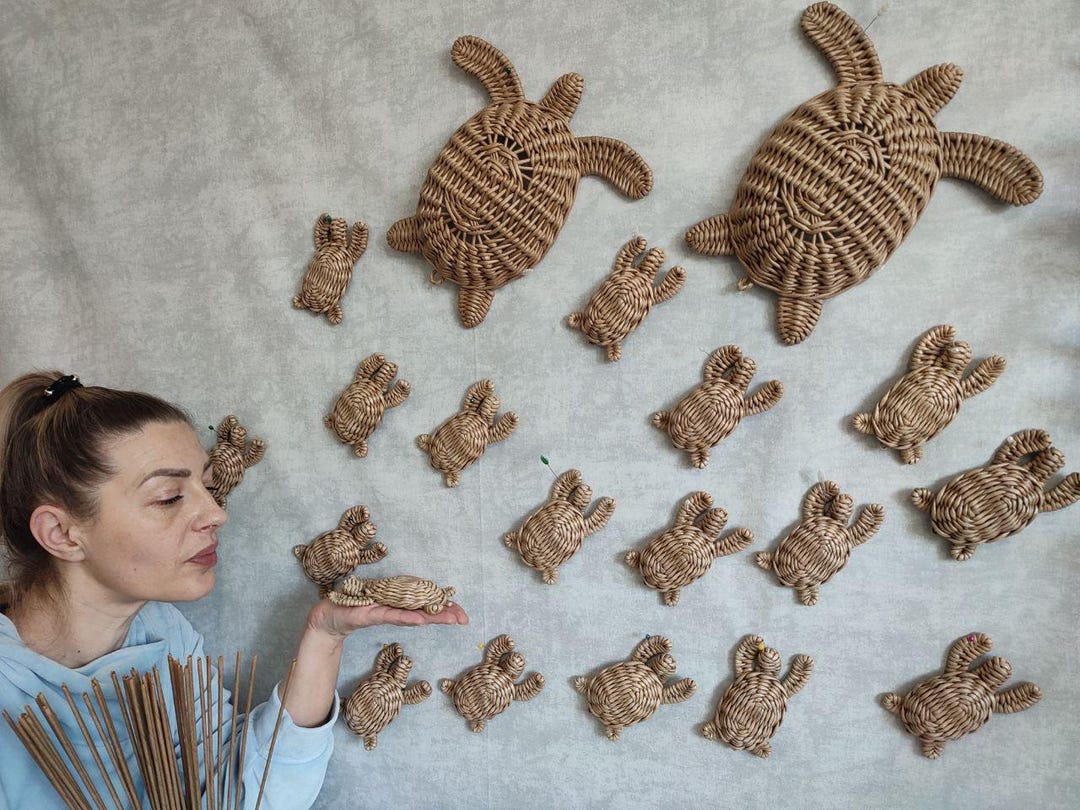 Wicker Sea Animal Wall Decor, Nursery Hanging Wall Turtle, Crab ...