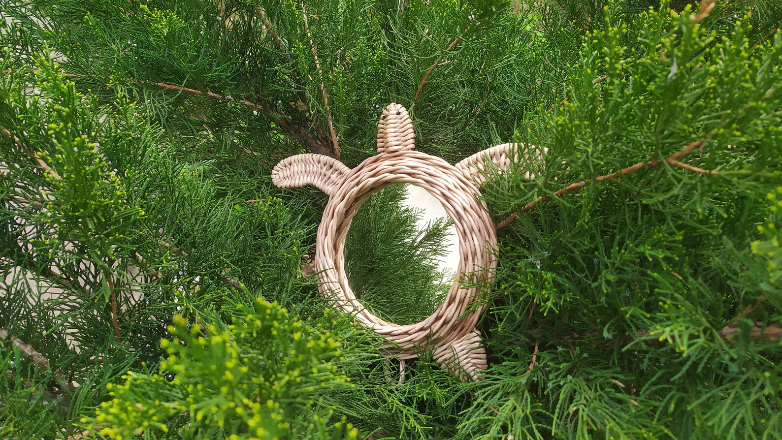 Mirror Turtle Wicker Hanging Decor Wicker Nautical Wall | Etsy