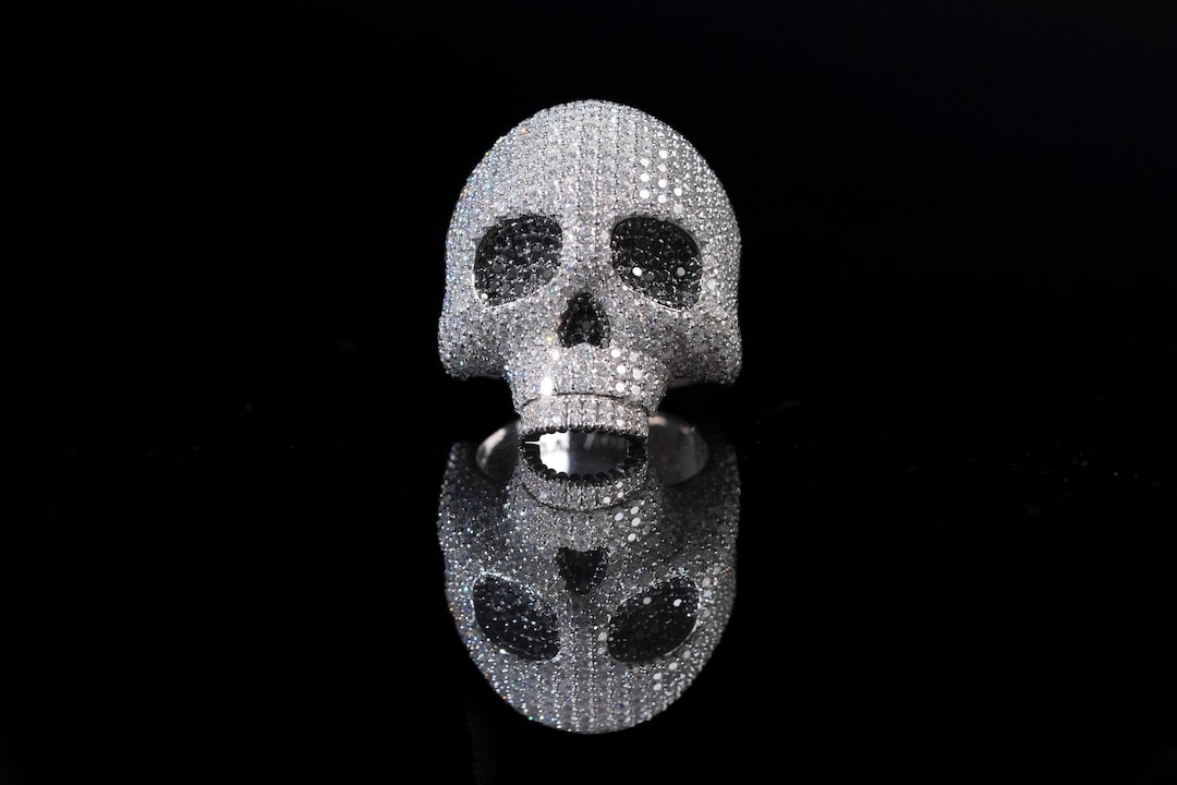 925 Sterling Silver Skull Ring | Premium Moissanite Iced Out Ring ...