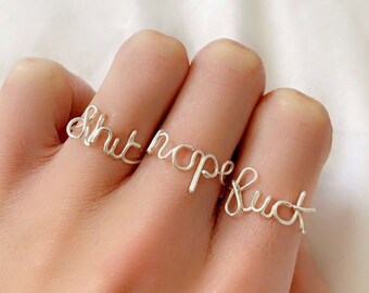 Wire Word Ring | Etsy