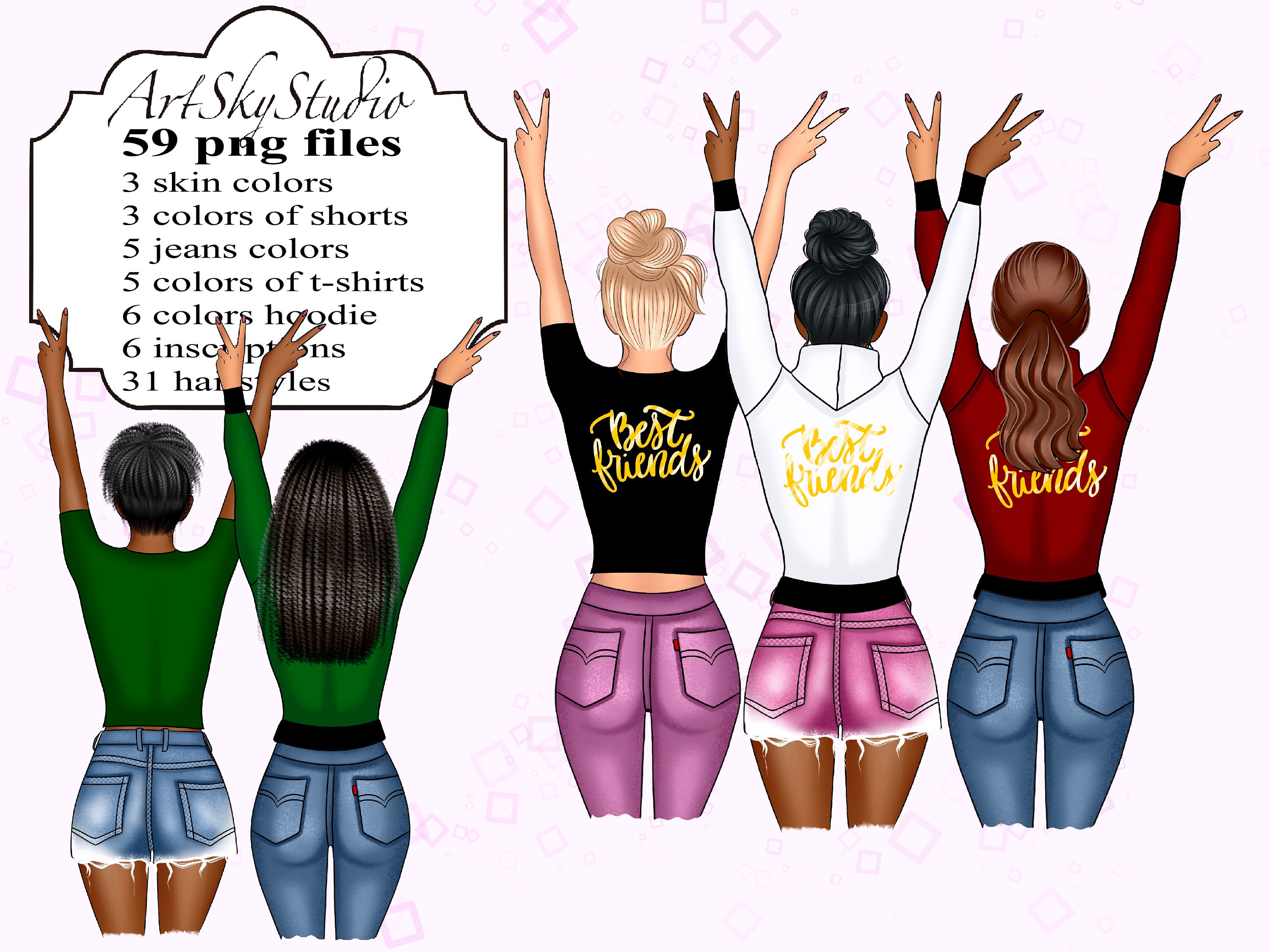 Six Friends Clipart Png