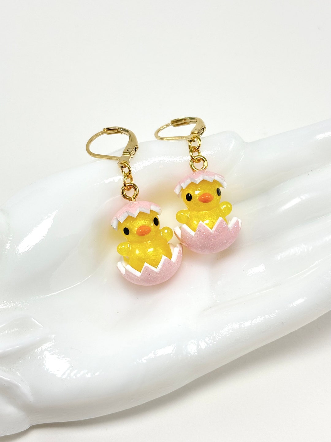 Handmade Chickadee Earrings, Easter Earrings, Egg Earrings, Shrink ...