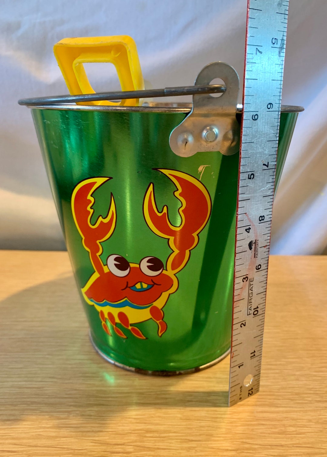 Vintage 1970’s 6” Litho Sand Pail With Colorful Fish, Turtle and Crab ...