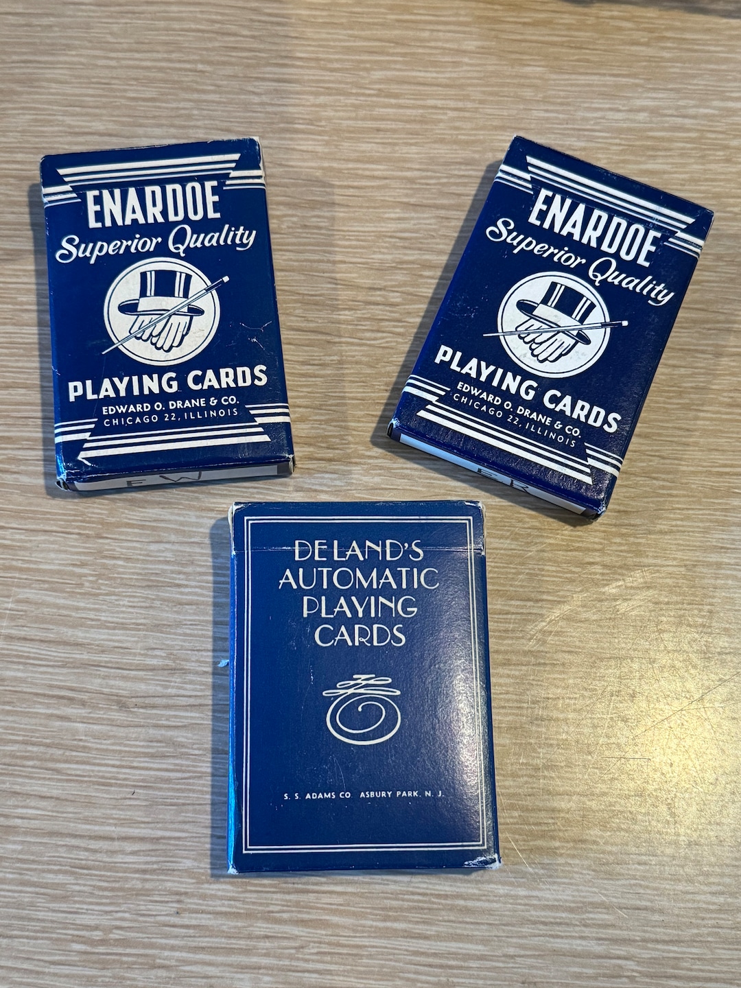 Three (3) Vintage Decks of Playing Cards for Magic Tricks by ENARDOE and DELAND’S - Free ...