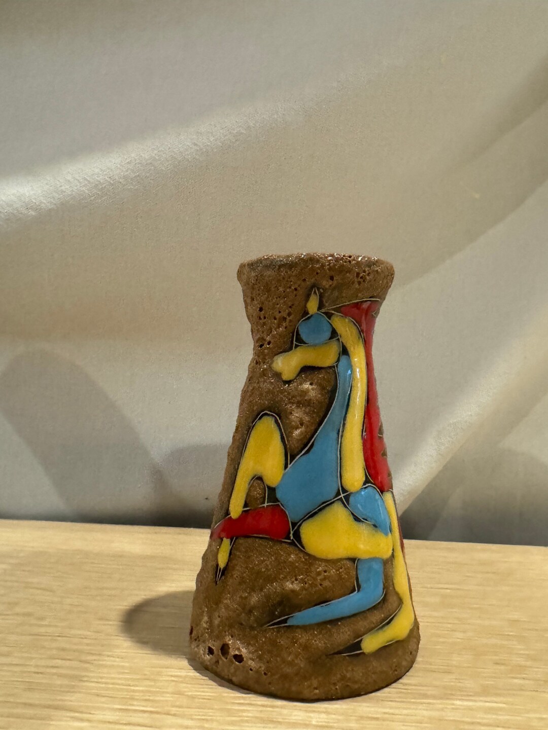 Vintage MCM Italian 4” Lava Cabinet Vase With Multicolor Horse by “HUGO ...