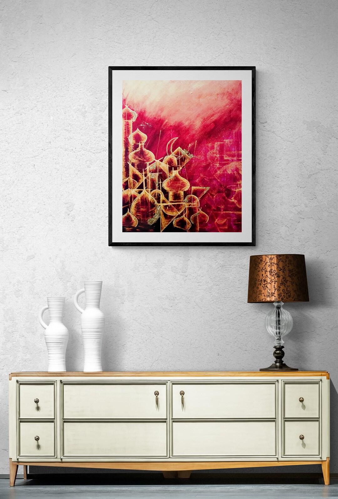 Islamic Wall Art Masjid Minar Painting Fine Art Print , Dome Mosque ...