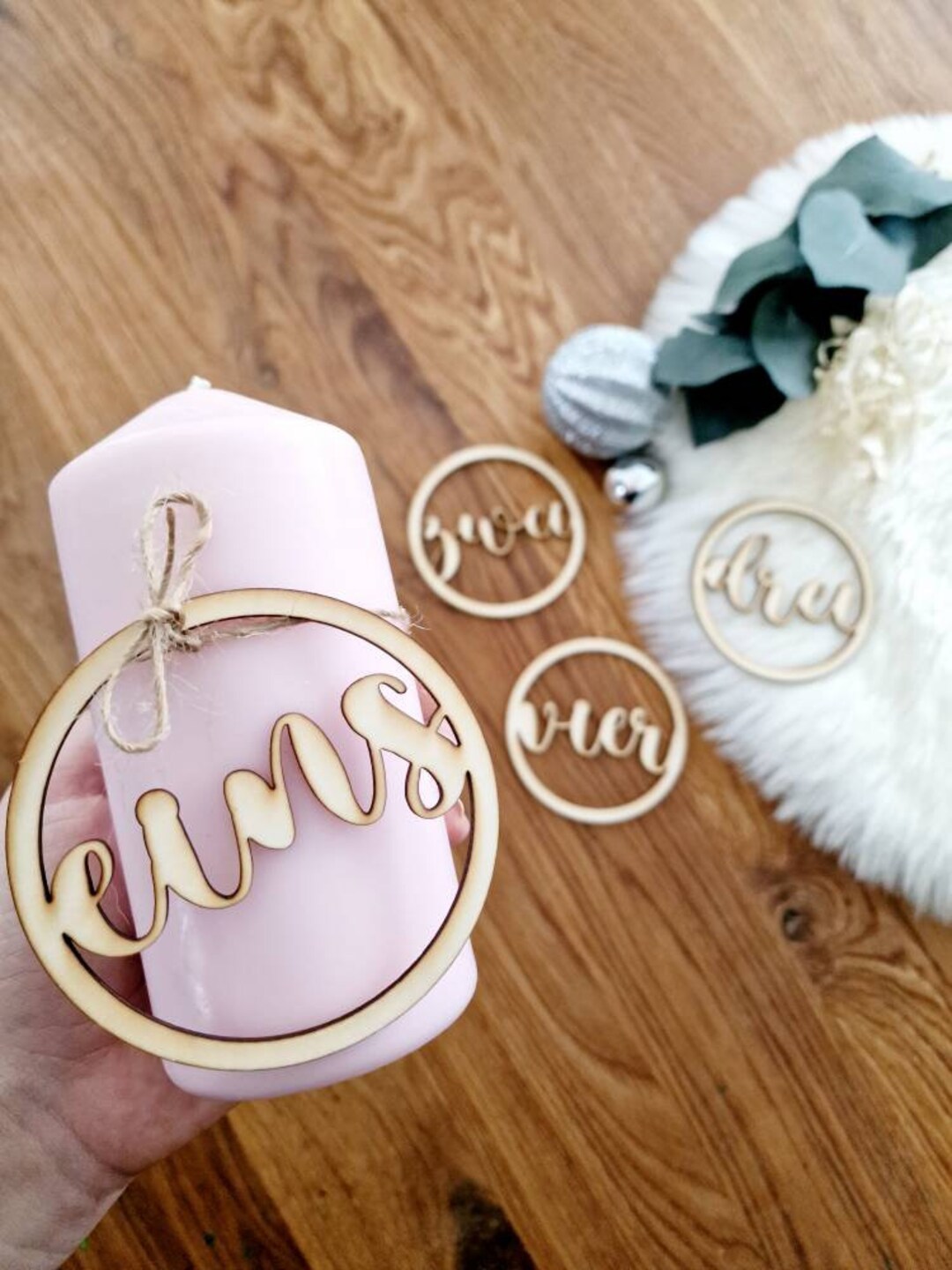 Advent Wreath Numbers for Large Candles Cut Wood Numbers One - Etsy