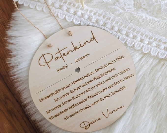 Godchild Godfather Sign Reminder for Baptism Wooden Sign Baptism Gift ...