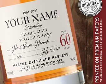 Personalised Scotch Whisky Bottle Label Any Name and Message - Etsy UK