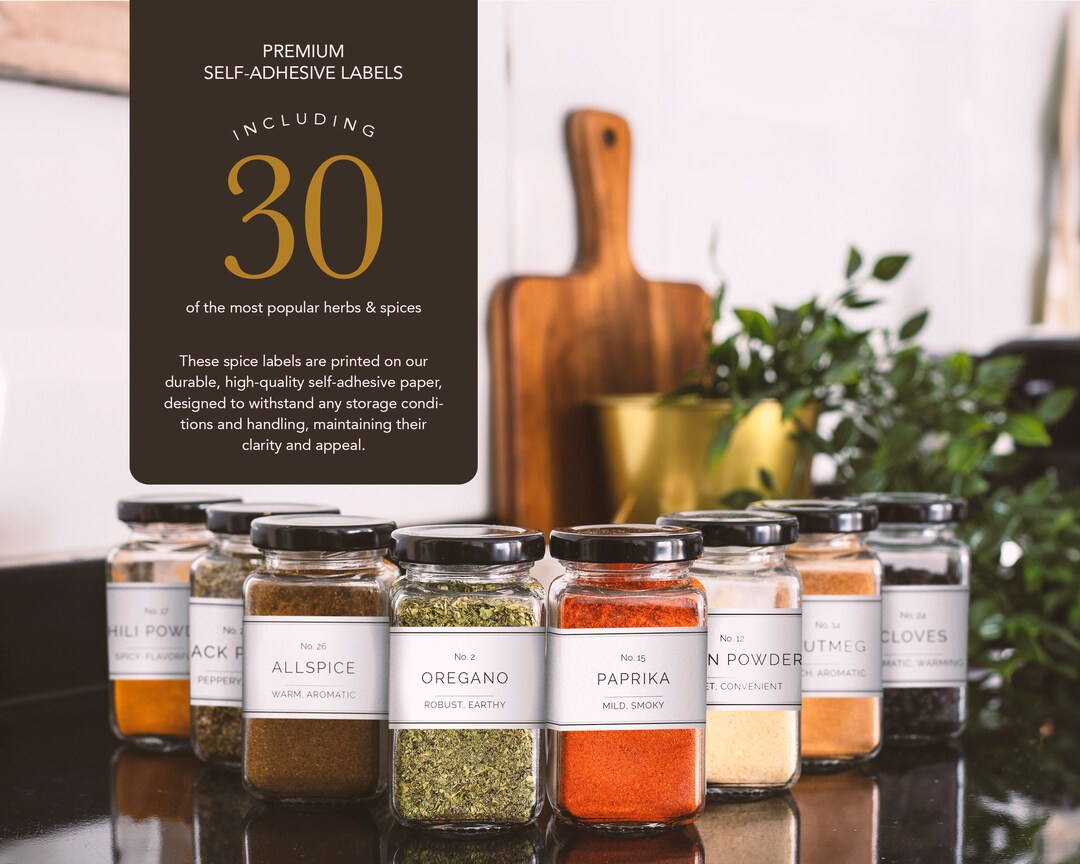 Pantry Jar Label Set 30 for Kitchen Organization Labels for Kitchen ...
