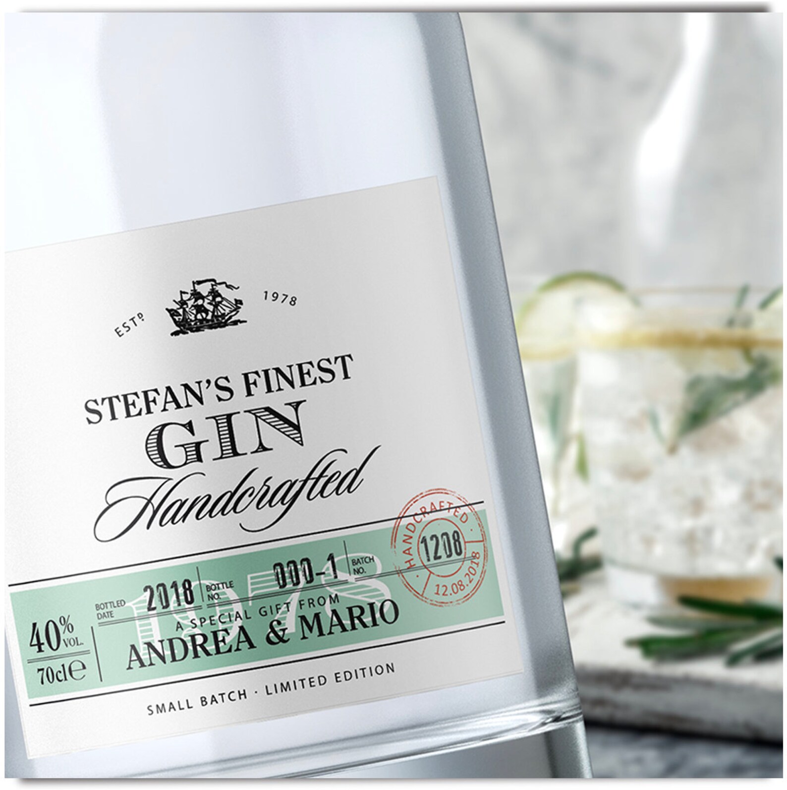 Personalised Gin Label // Original Gin // Your Own Label // | Etsy