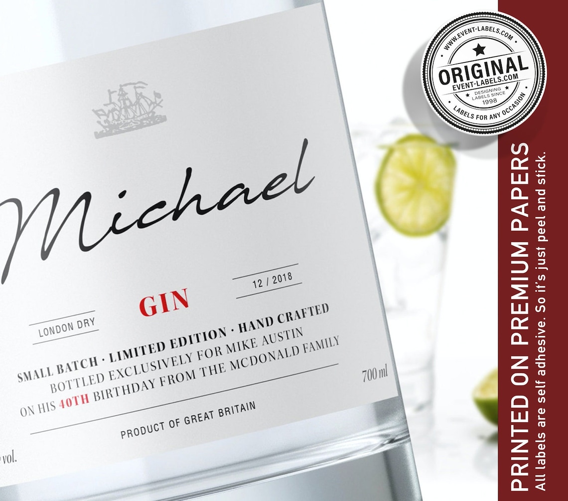 Personalised Gin Label // Birthday Gin Labels // Unique - Etsy