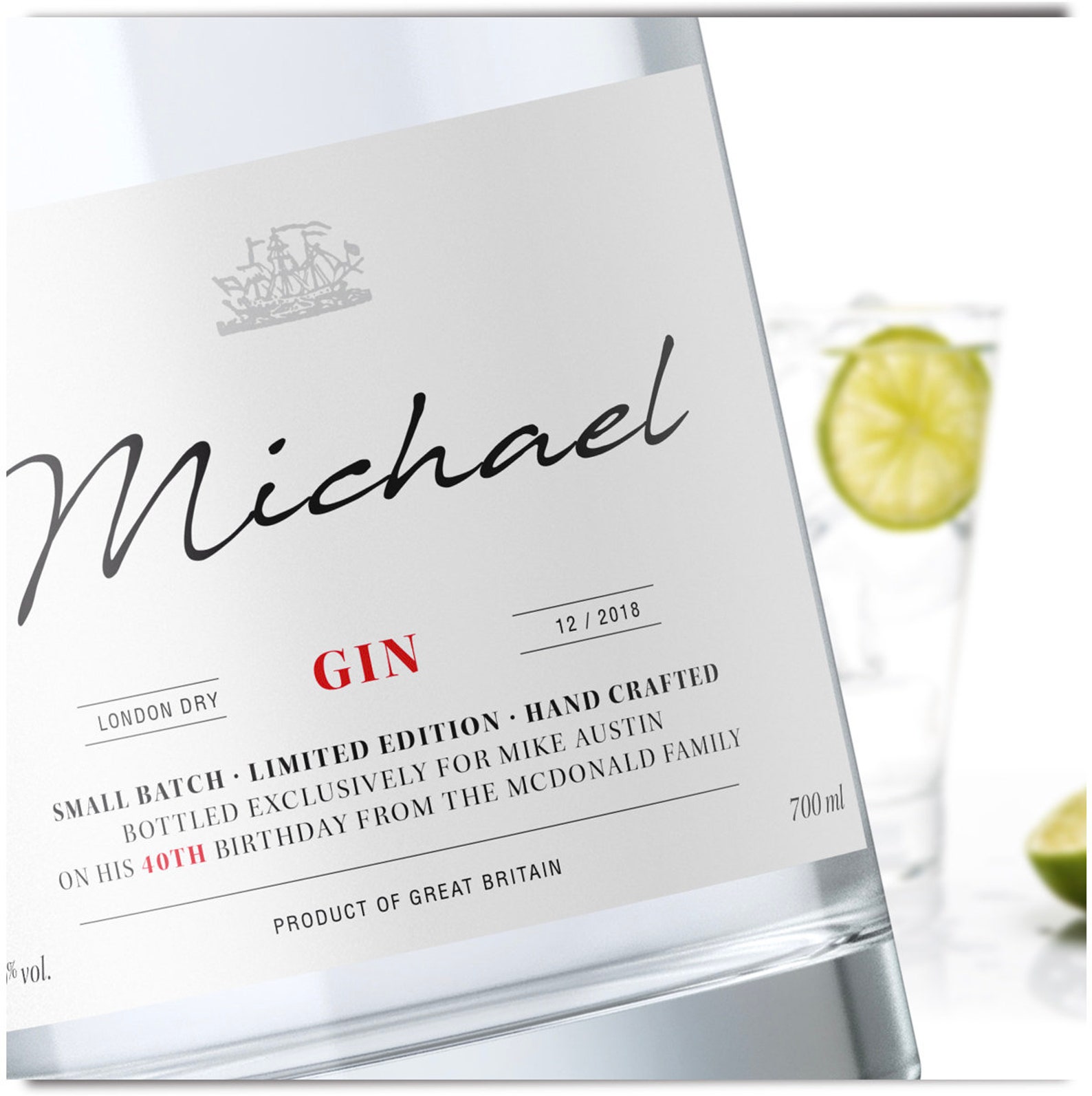 Personalised Gin Label // Birthday Gin Labels // Unique - Etsy