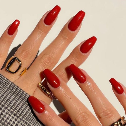 Classic Red Press on Nails - Etsy