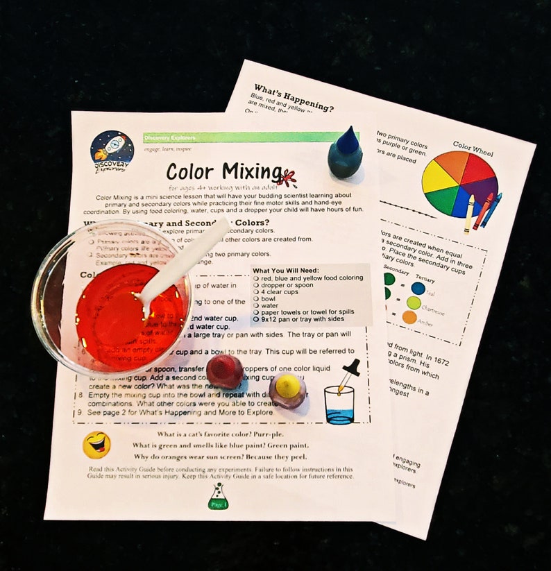 Preschool Color Mixing Digital Download - Etsy