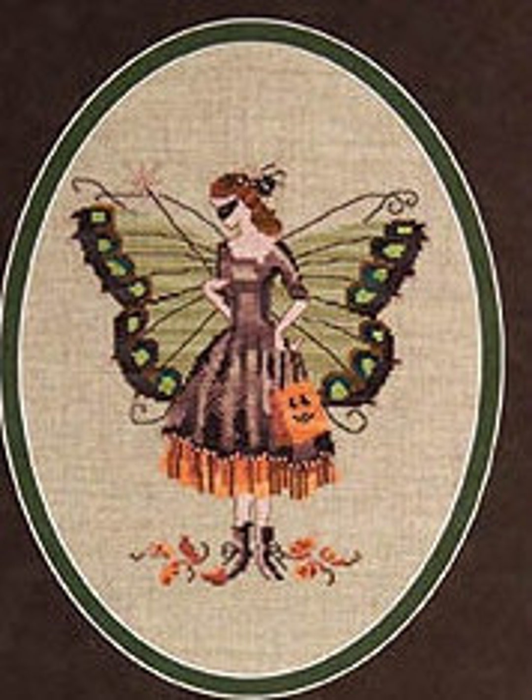 Made to Order! Nora Corbett "halloween Fairy" Finished Cross Stitch ...