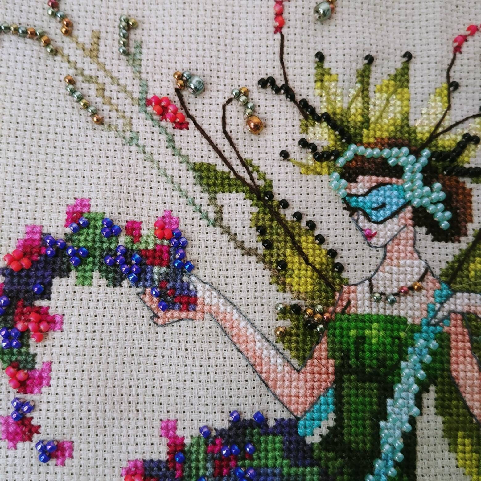Made to Order! Nora Corbett Finished Cross Stitch. the Berry Collector ...