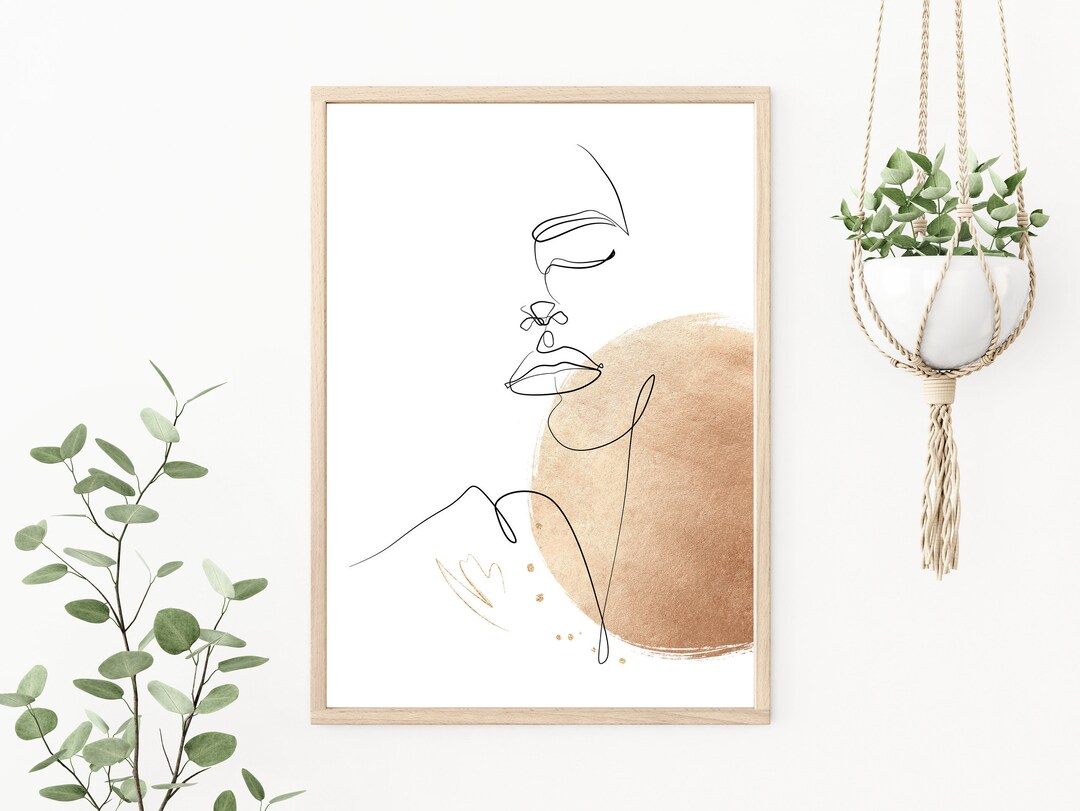 Contemporary Line Drawing Wall Art Abstract Print Metallic Wall Art ...