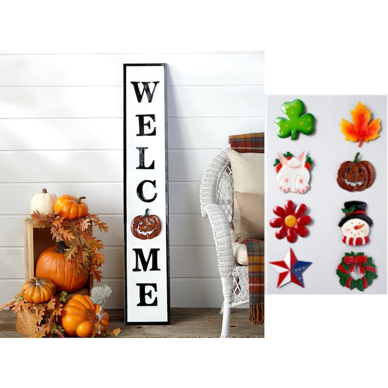 Adorable 8-Pc. Magnetic Icons Interchangeable Welcome Sign | Etsy